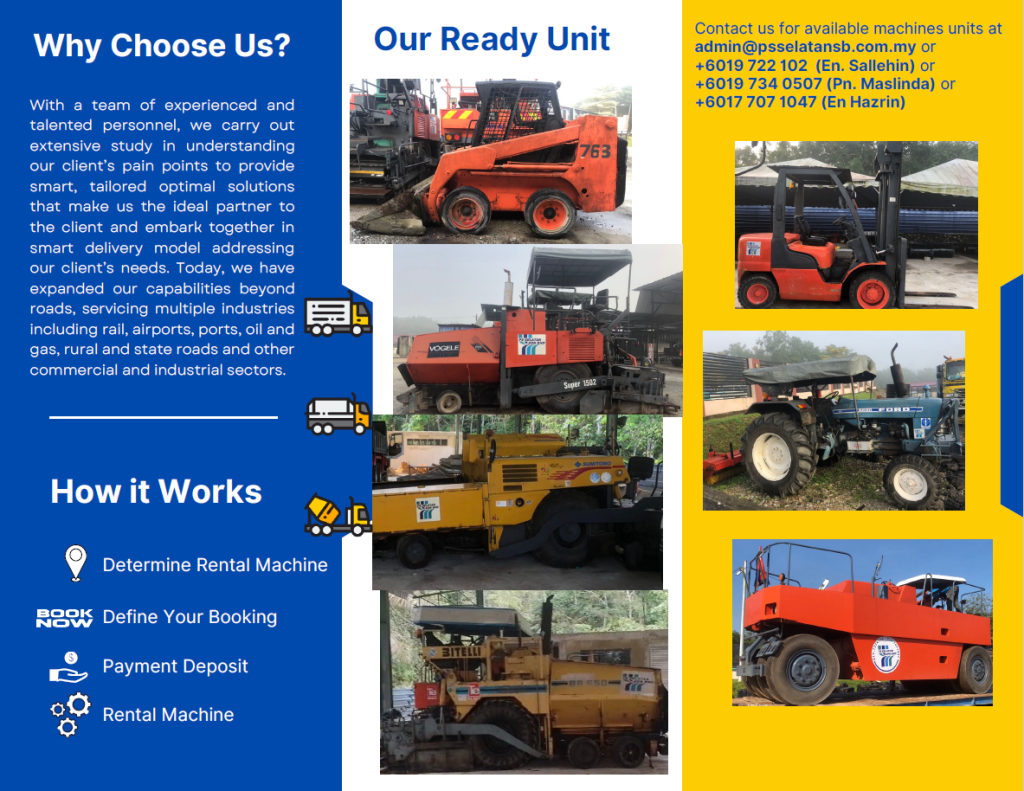 Machines Rental – PS SELATAN SDN BHD